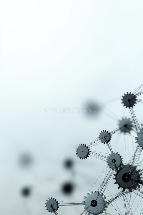 Gear Visualization: Mechanical Gear System Interconnected Lines and ...