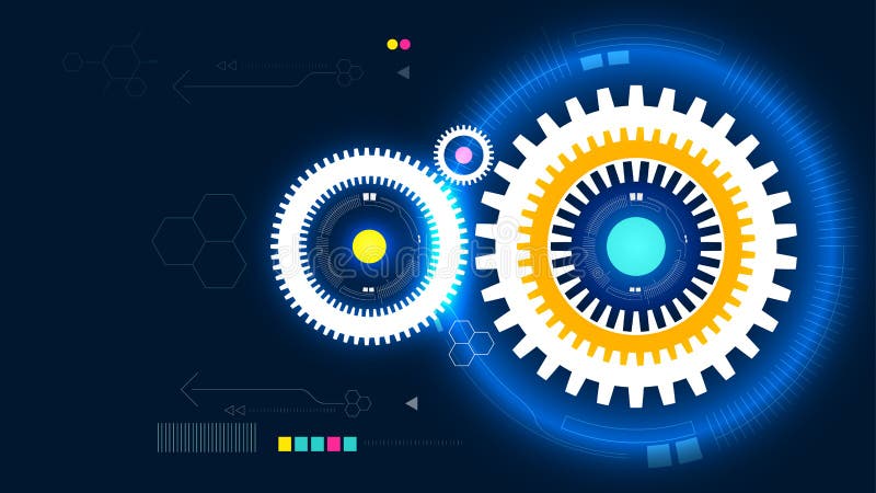 Gear Abstract Technology White Background Stock Vector - Illustration ...