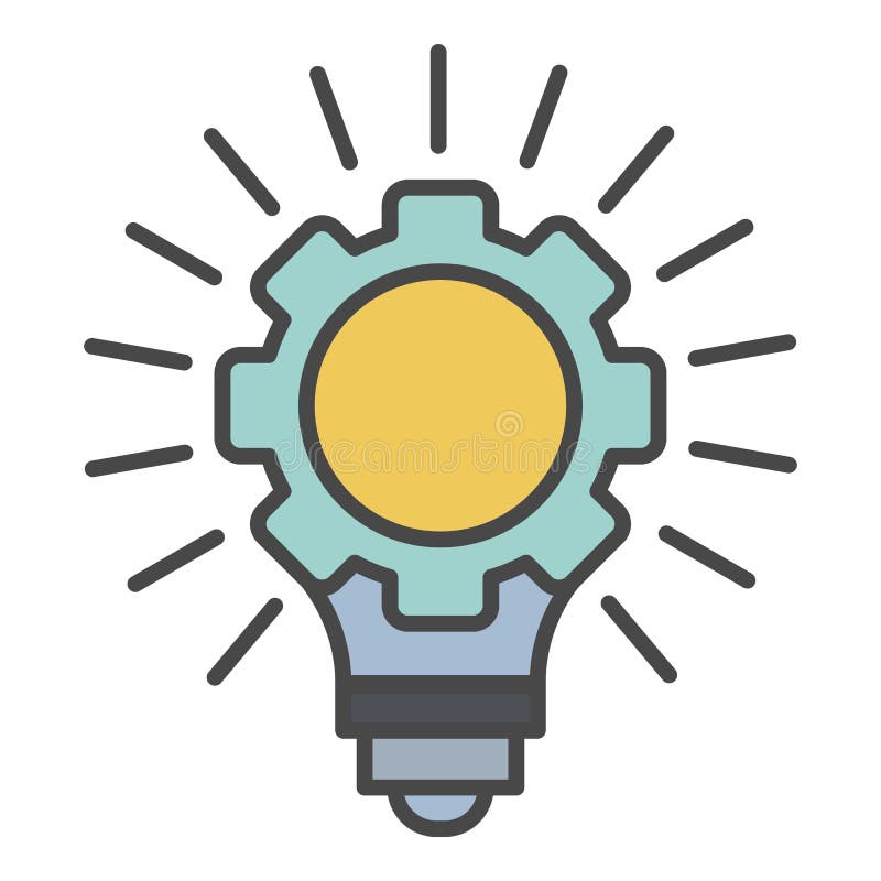 Gear Wheel Bulb Idea Icon Color Outline Vector Stock Vector ...