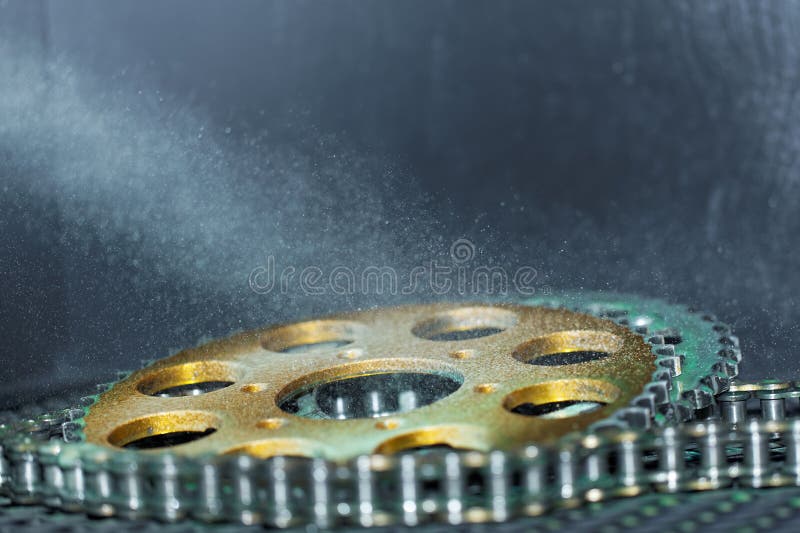 Gear wheel and chain stock image. Image of alloy, gearing - 92785773
