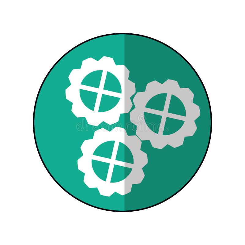 Gear Wheel Engine Cog Icon Green Shadow Stock Vector - Illustration of ...
