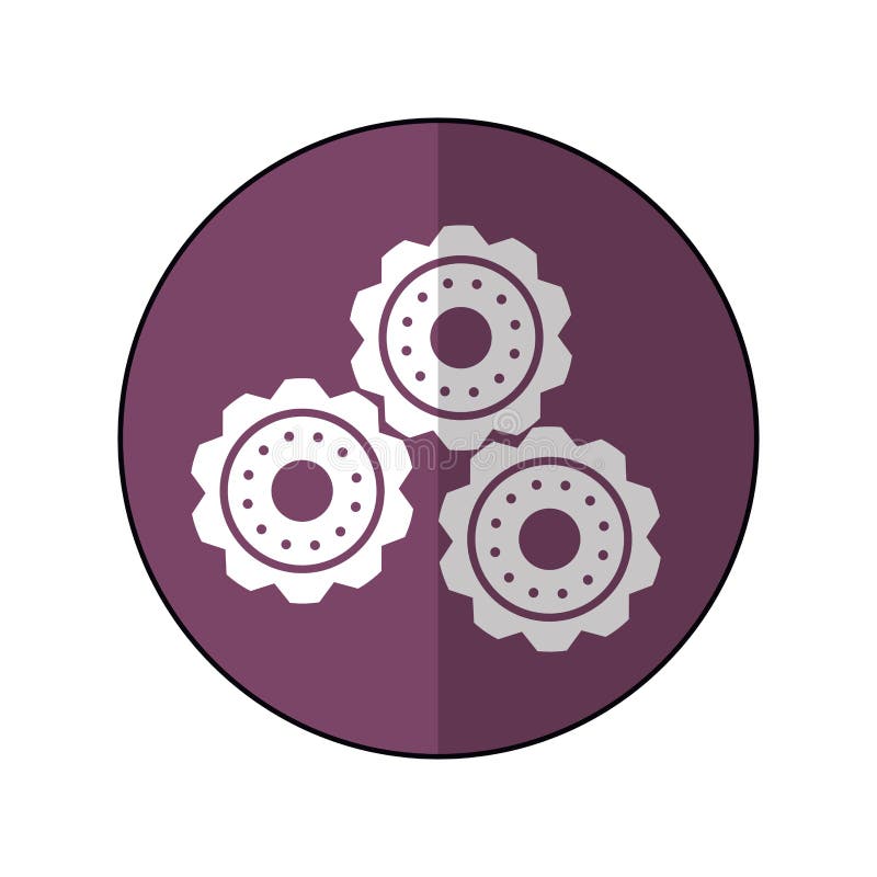 Gear Wheel Engine Cog Icon Purple Shadow Stock Vector - Illustration of ...