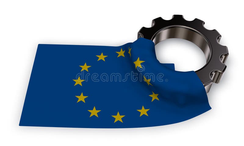 Gear Wheel and Flag of the European Union Stock Illustration ...
