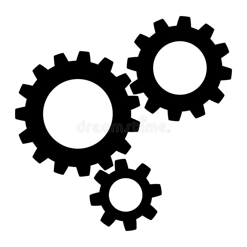Gear Wheel Icon. Customisation of a Gear Wheel. Three Gears Isolated on ...