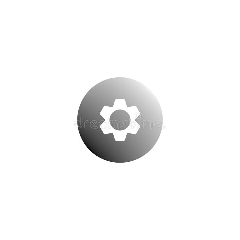 Gear Wheel Icon. Mechanical Part Vector. Round Gradient Shape ...