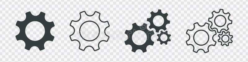 Gear Wheel Icon Set, Gear Icon Set. Settings, Configuration Concept ...