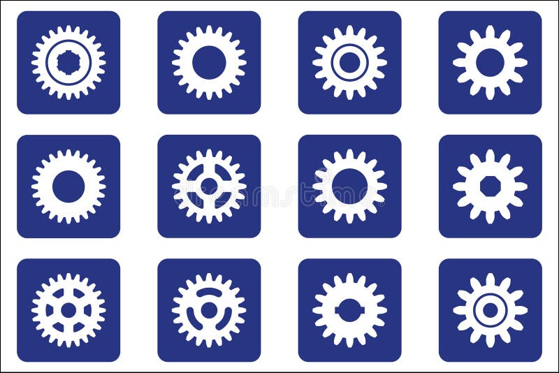 Gear Wheel Icons. Flat Vector Stock Vector - Illustration of design ...