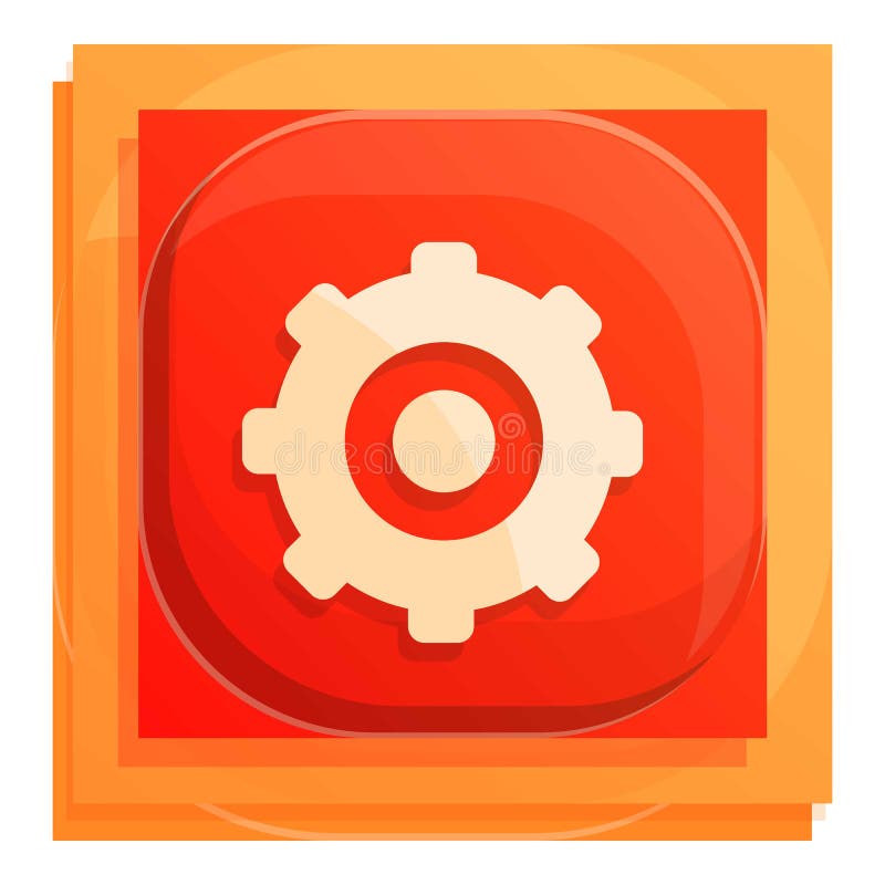 Gear Wheel Interface Button Icon, Cartoon Style Stock Vector ...