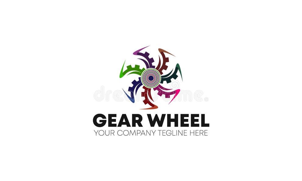 Creative Gear Circle Logo Design for Flat Color Stock Vector ...