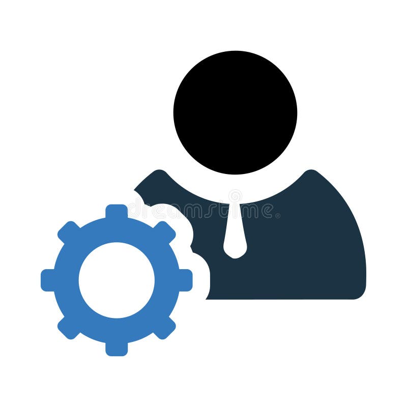 Gear, Wheel, Man, Administration Icon Stock Vector - Illustration of ...