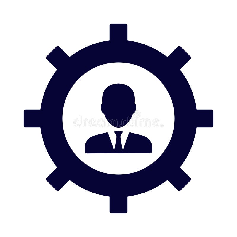 Gear, Wheel, Man, Administration Icon Stock Vector - Illustration of ...