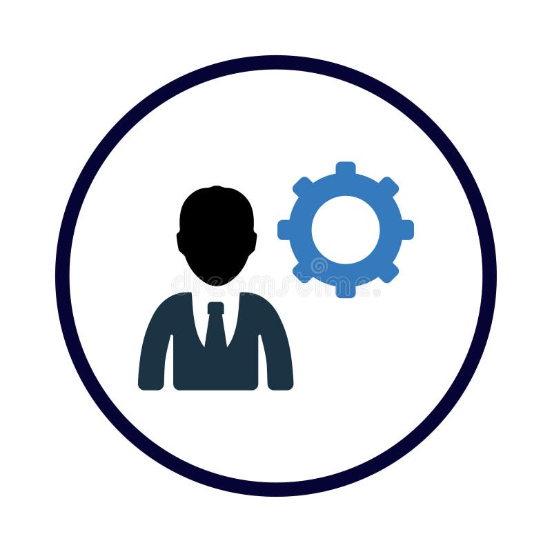Gear, Wheel, Man, Administration Icon Stock Vector - Illustration of ...