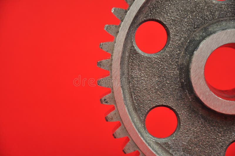 Gear Wheel on the Red Background. Stock Photo - Image of gears, support ...