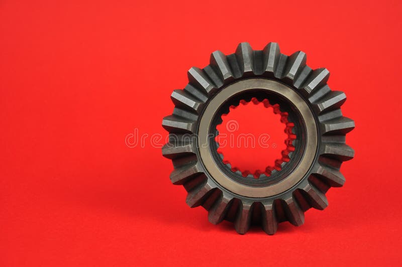 Gear Wheel on the Red Background. Stock Image - Image of auto, gear ...