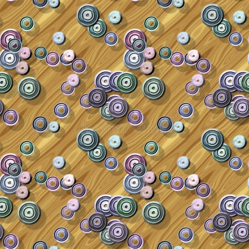 Gear Wheel with Seamless Generated Wooden Texture Background Stock ...