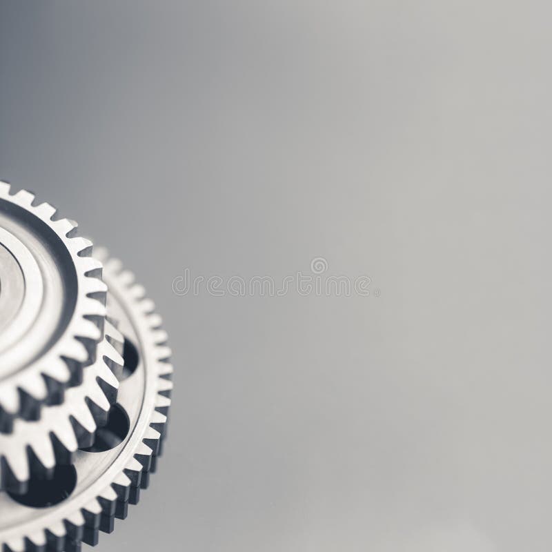 Gear Wheel Steel on Gray Background with Copy-space Stock Image - Image ...