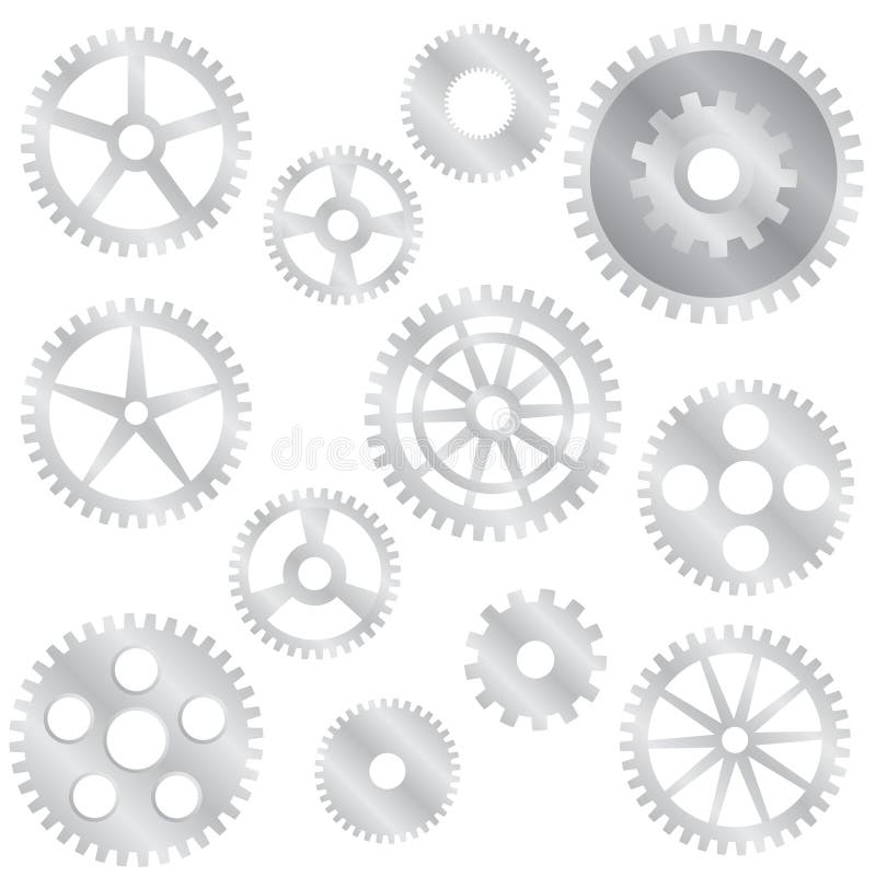 Gear wheels. stock vector. Illustration of silver, background - 24858942