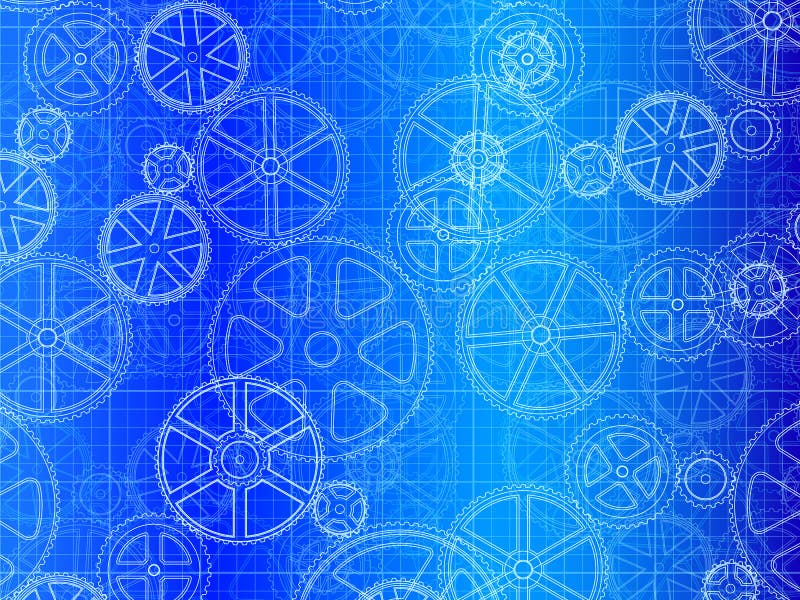 Blueprint gear wheels stock vector. Illustration of teamwork - 15075761
