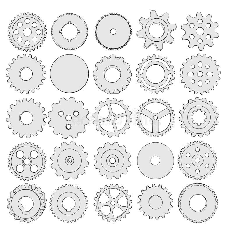 Gear wheels stock illustration. Illustration of draw - 54945517