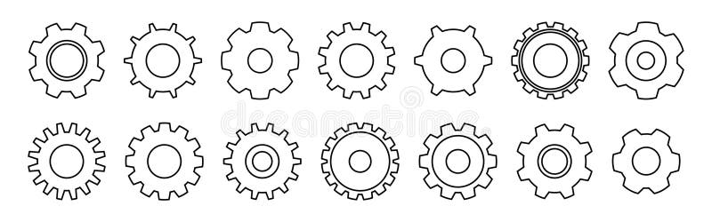 Rotating Machine Parts with Teeth or Cogs, Gears Stock Illustration ...