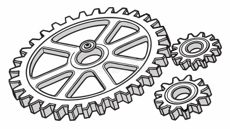 Gear Wheels Icon Mechanism and Technology Symbol Generative AI Stock ...