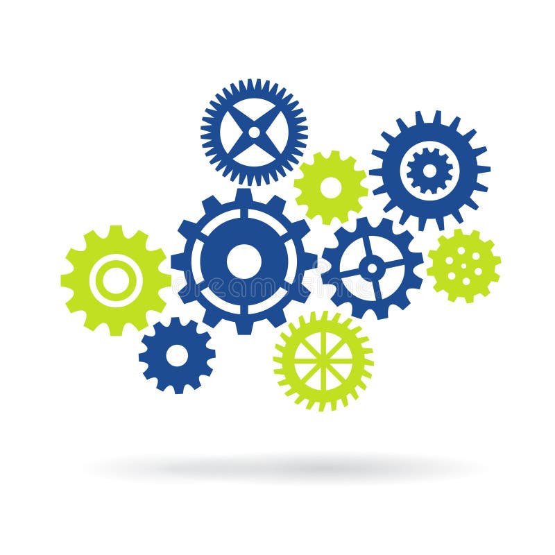Gear Wheels Isolated on White Background Stock Vector - Illustration of ...