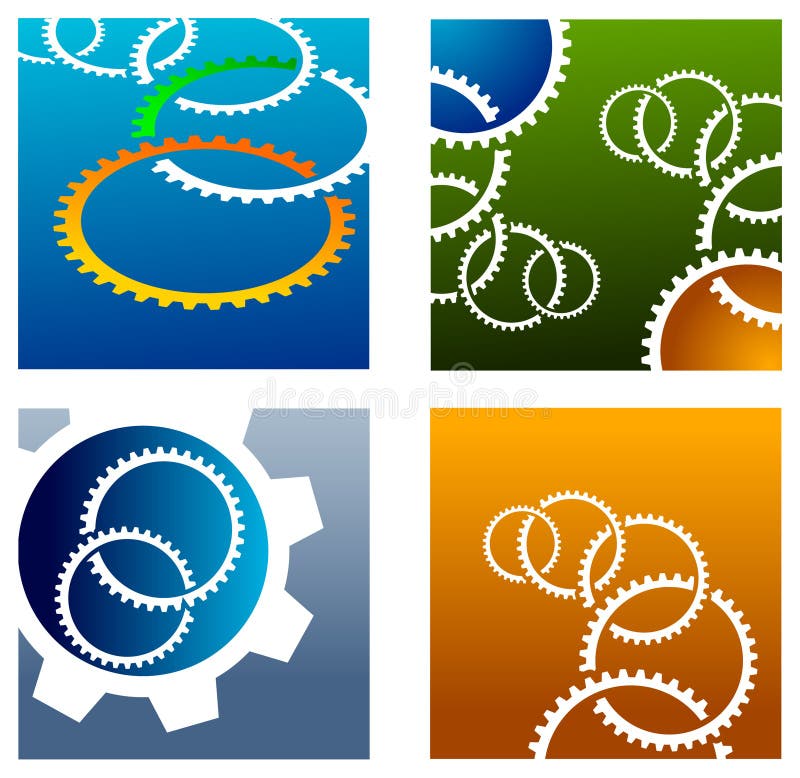 Gear wheels logo set stock vector. Illustration of development - 42157092