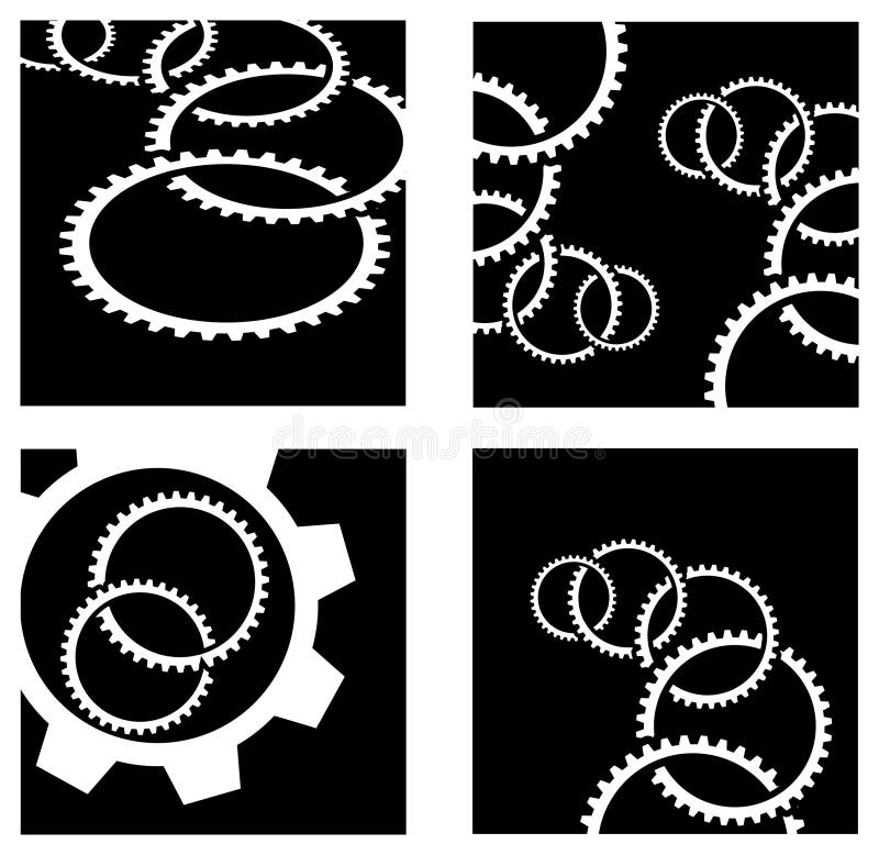 Gear wheels logo set stock vector. Illustration of development - 42157092