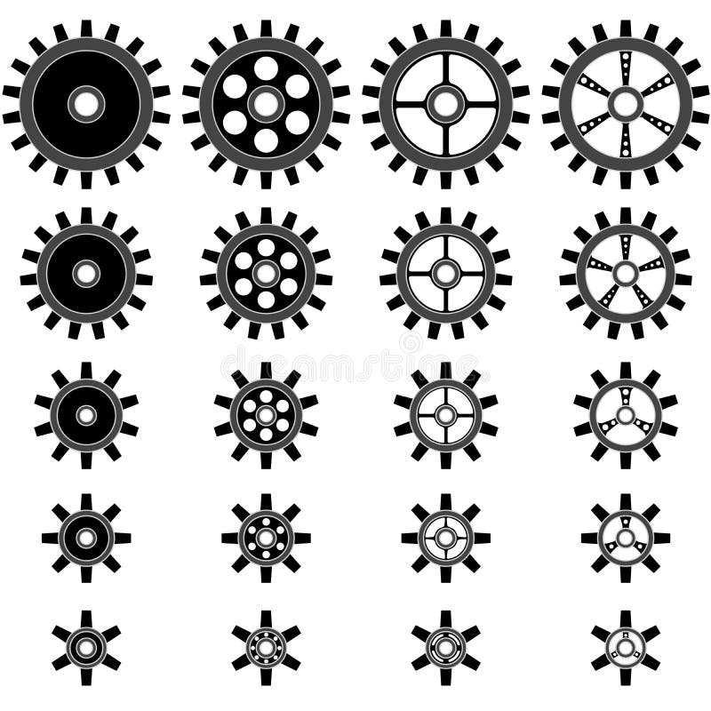 Different gear shapes stock vector. Illustration of different - 40866333