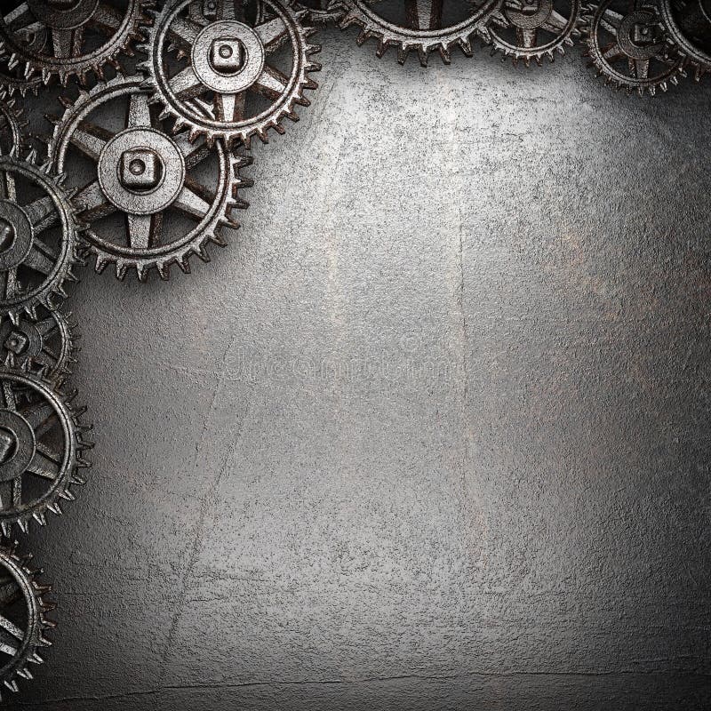 Gear wheels on steel stock illustration. Illustration of cogwheel ...