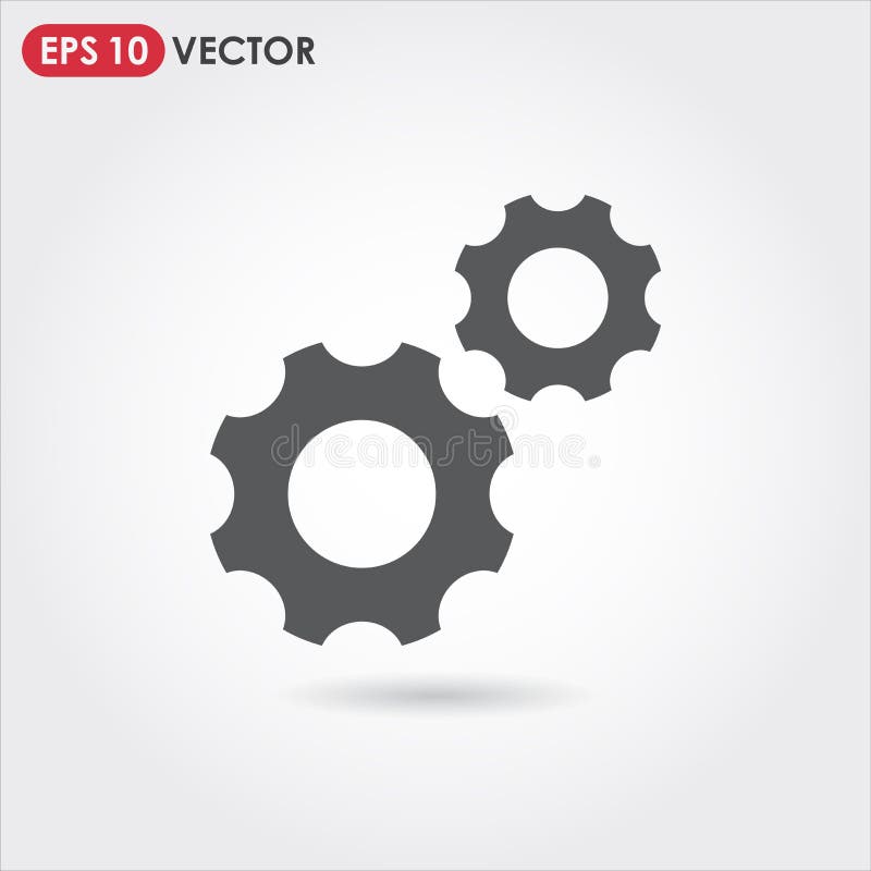 Gear Wheels Ui Web Button. Vector Icon Stock Vector - Illustration of ...