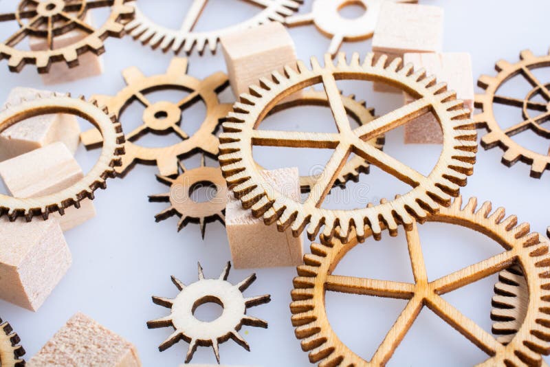 Gear Wheels on White Background As Concept of Engineering Stock Image ...