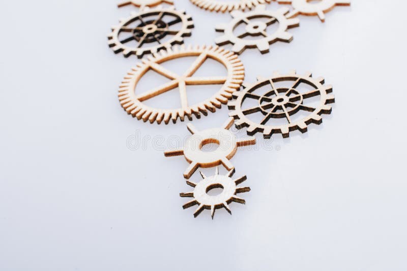 Gear Wheels on White Background As Concept of Engineering Stock Photo ...