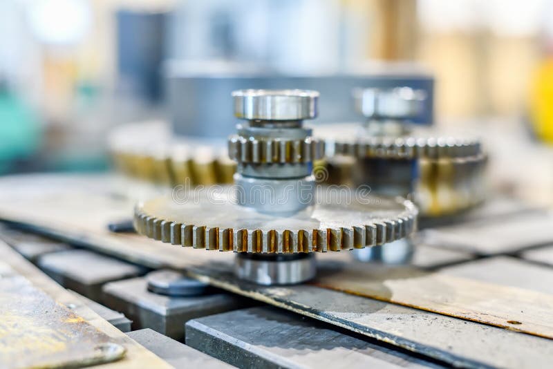 Gear Wheels in a Workshop for the Repair of Mechanical Equipment Stock ...