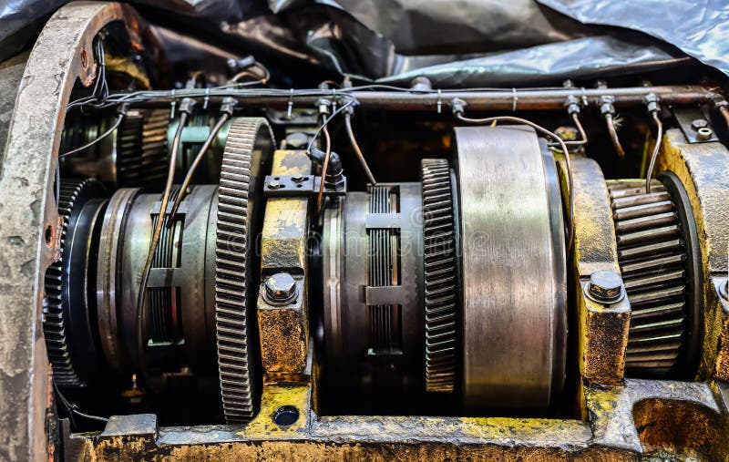 Gear Wheels in a Workshop for the Repair of Mechanical Equipment Stock ...