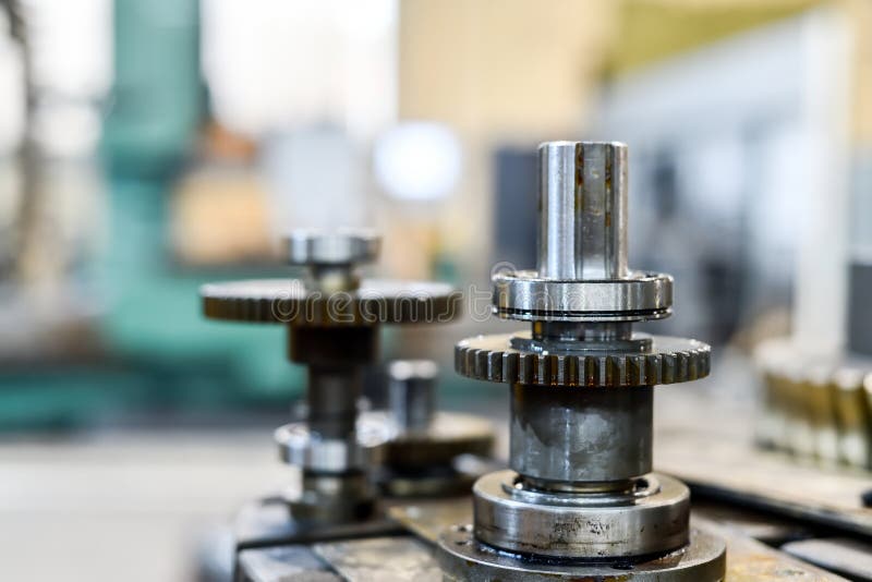 Gear Wheels in a Workshop for the Repair of Mechanical Equipment Stock ...