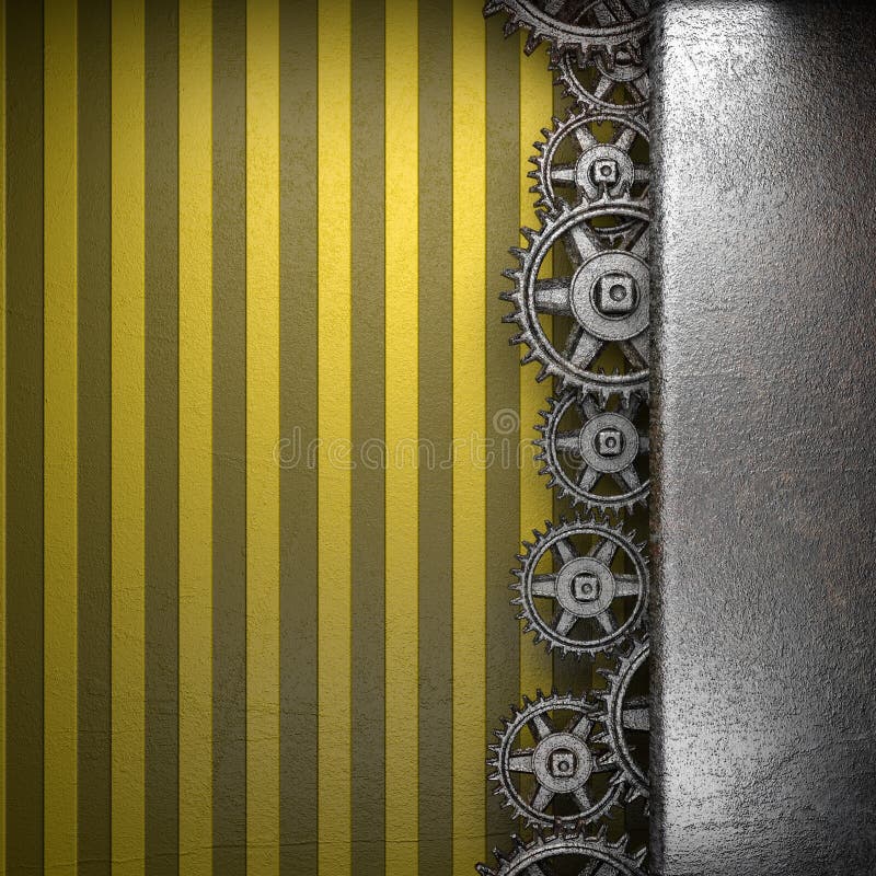 Gear Wheels on Yellow Background Stock Illustration - Illustration of ...