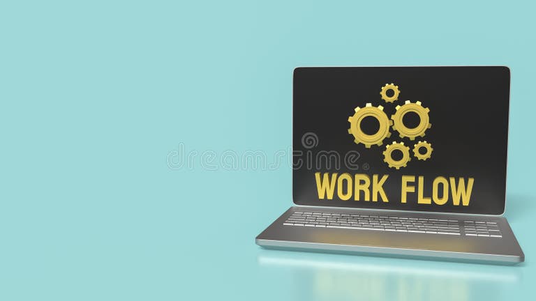 The Gear and Work Flow Text for Business Concept 3d Rendering Stock ...
