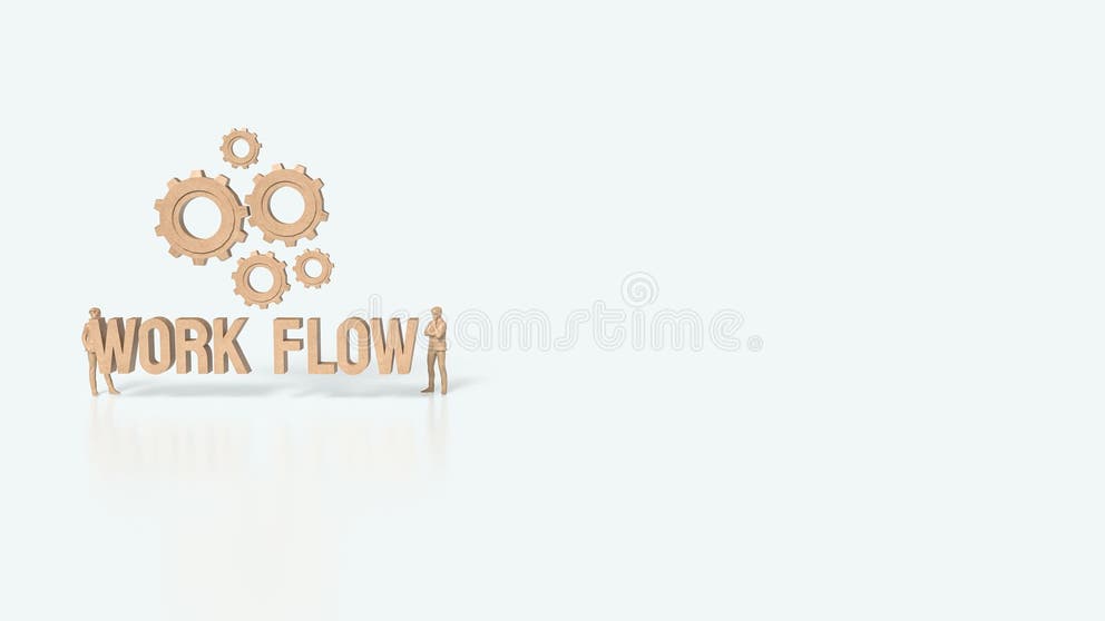 The Gear and Work Flow Text for Business Concept 3d Rendering Stock ...