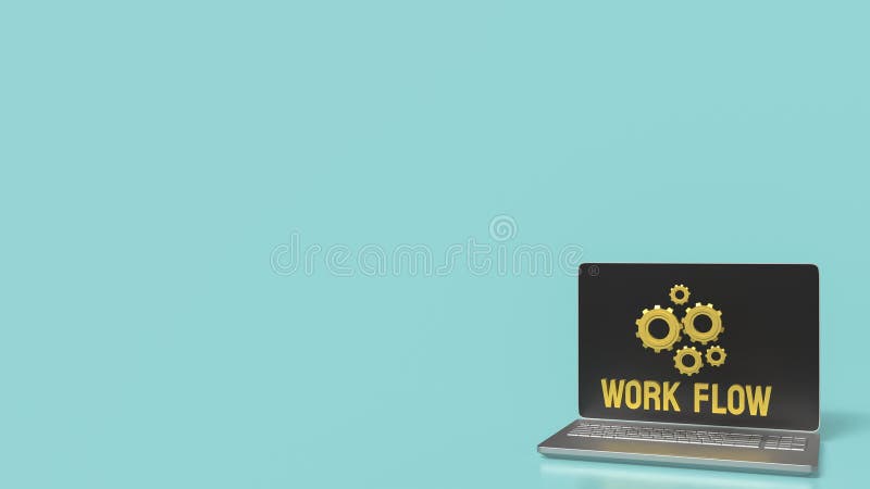The Gear and Work Flow Text for Business Concept 3d Rendering Stock ...