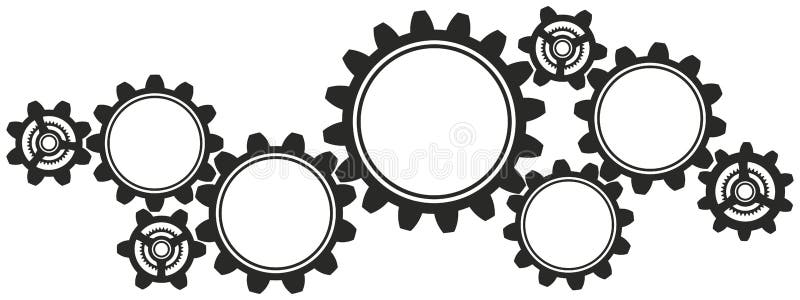 Gear Working or Cogwheel Symbol on Isolated White Background. Stock ...
