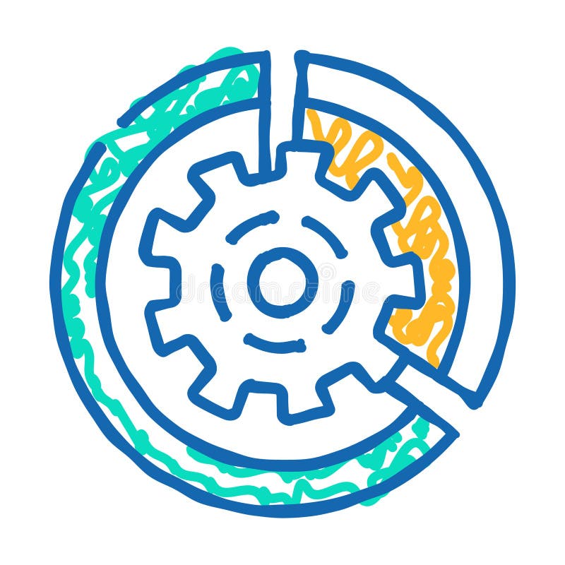 Gear Working Process Erp Icon Doodle Illustration Stock Illustration ...