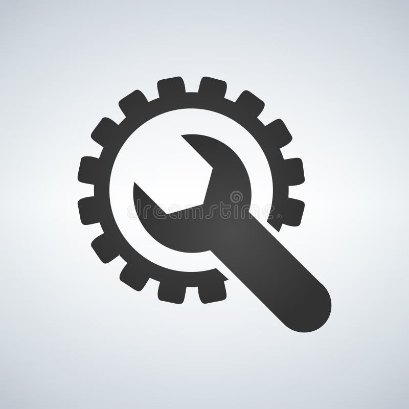 Gear and Wrench Icon, Settings, Repair Service Stock Illustration ...