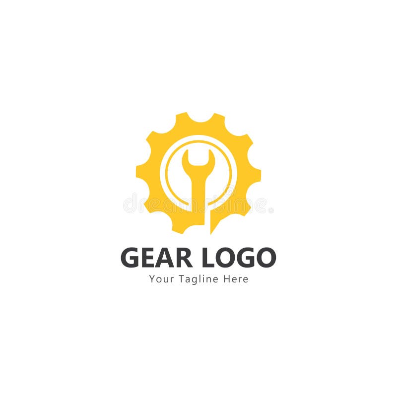Gear and Wrench Logo Simple Creative Mechanic Design Vector Template ...