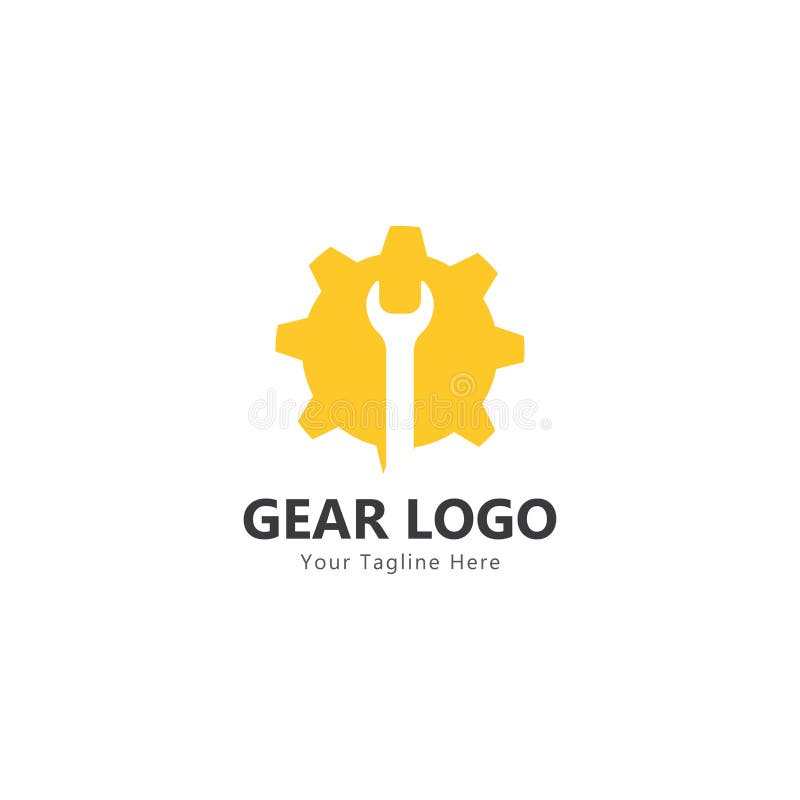 Gear and Wrench Logo Simple Creative Mechanic Design Vector Template ...