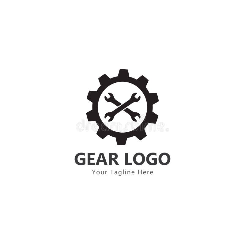 Gear and Wrench Logo Simple Creative Mechanic Design Vector Template ...
