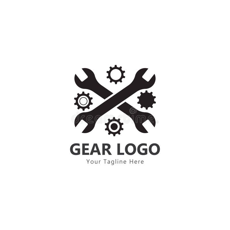 Gear and Wrench Logo Simple Creative Mechanic Design Vector Template ...