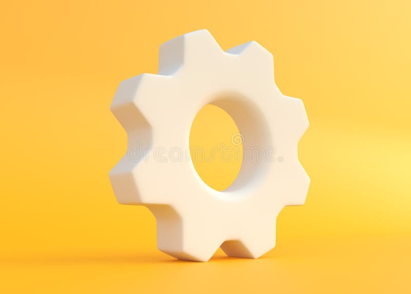Gear on yellow background stock illustration. Illustration of ...