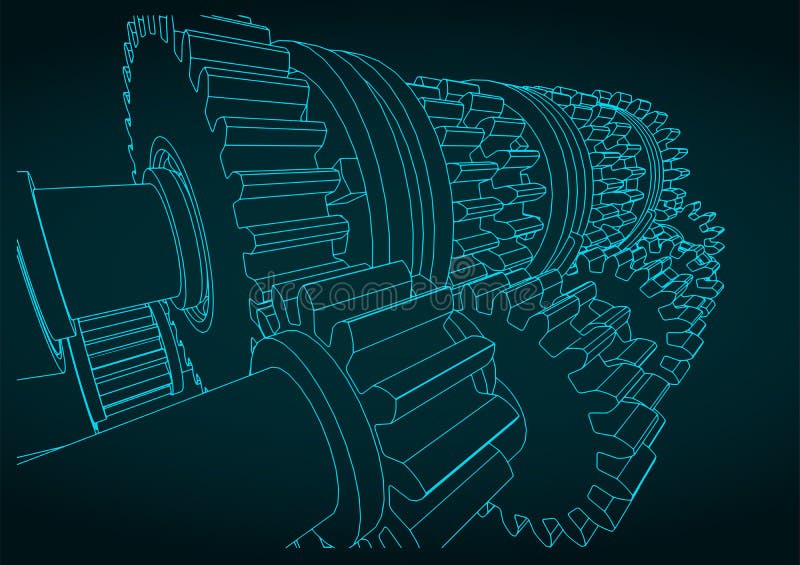 Gearbox Blueprints Stock Illustrations – 39 Gearbox Blueprints Stock ...