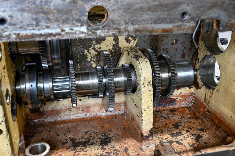 Gearbox for Gears of Cnc Metal Cutting Machine Stock Image - Image of ...